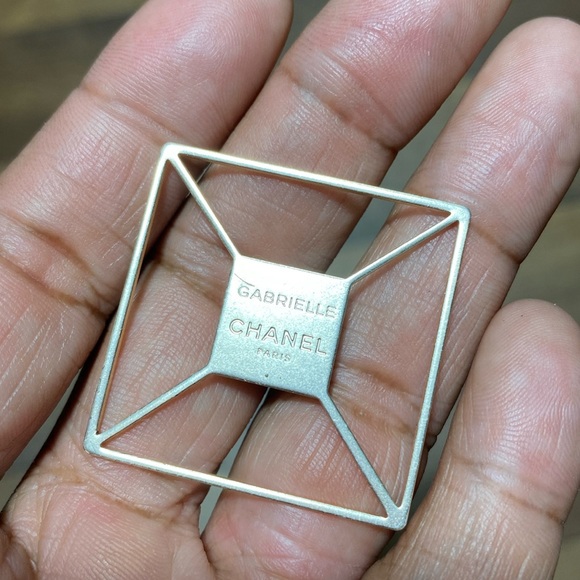 CHANEL | Jewelry | Chanel Gabrielle Gold Tone Pin Perfume Name | Poshmark